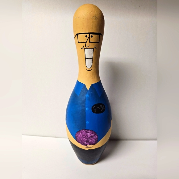 S&M Paintings | Art | Vintage Handpainted Folk Art Bowling Pin | Poshmark